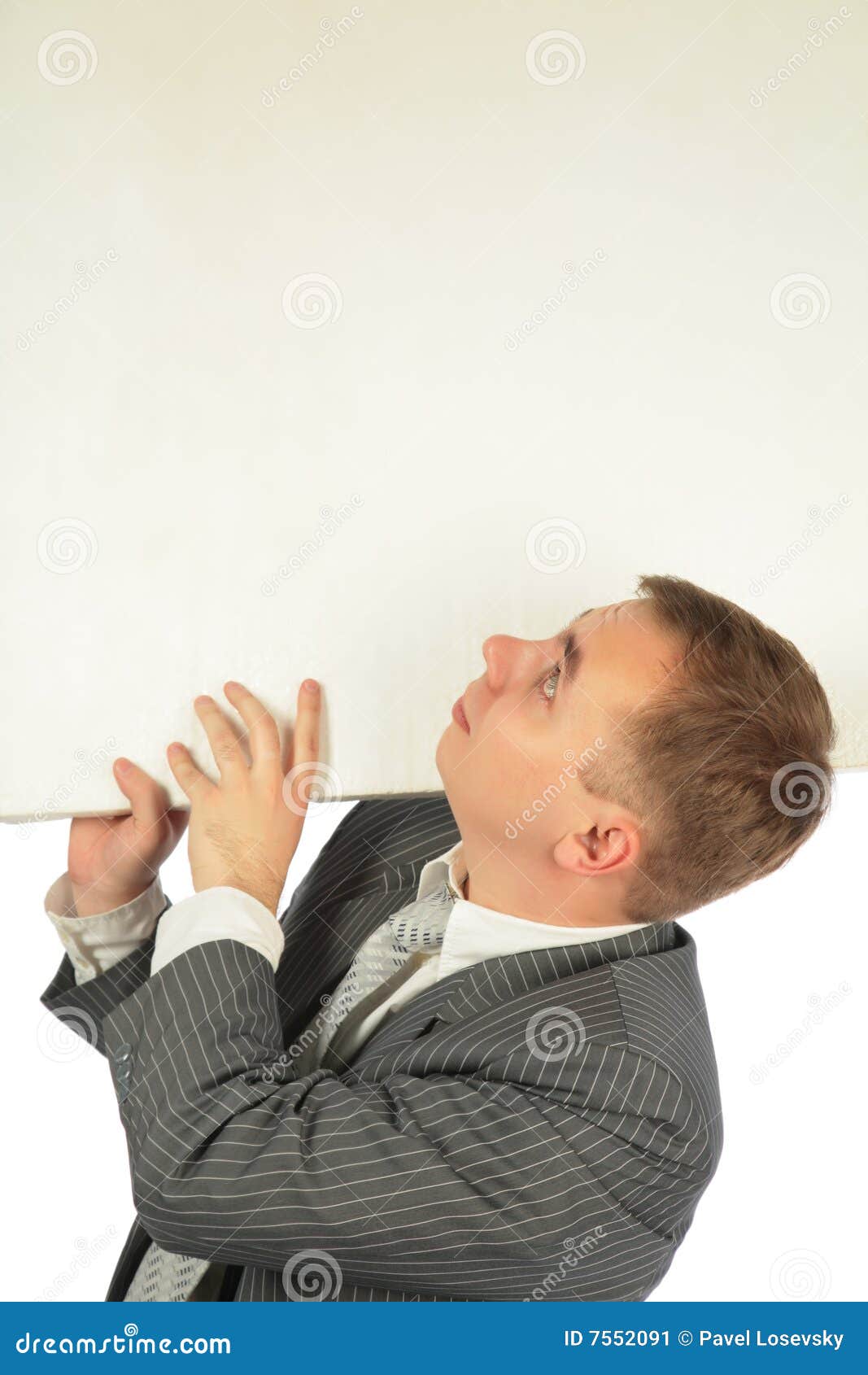 Businessman with board stock image. Image of holding, smile - 7552091