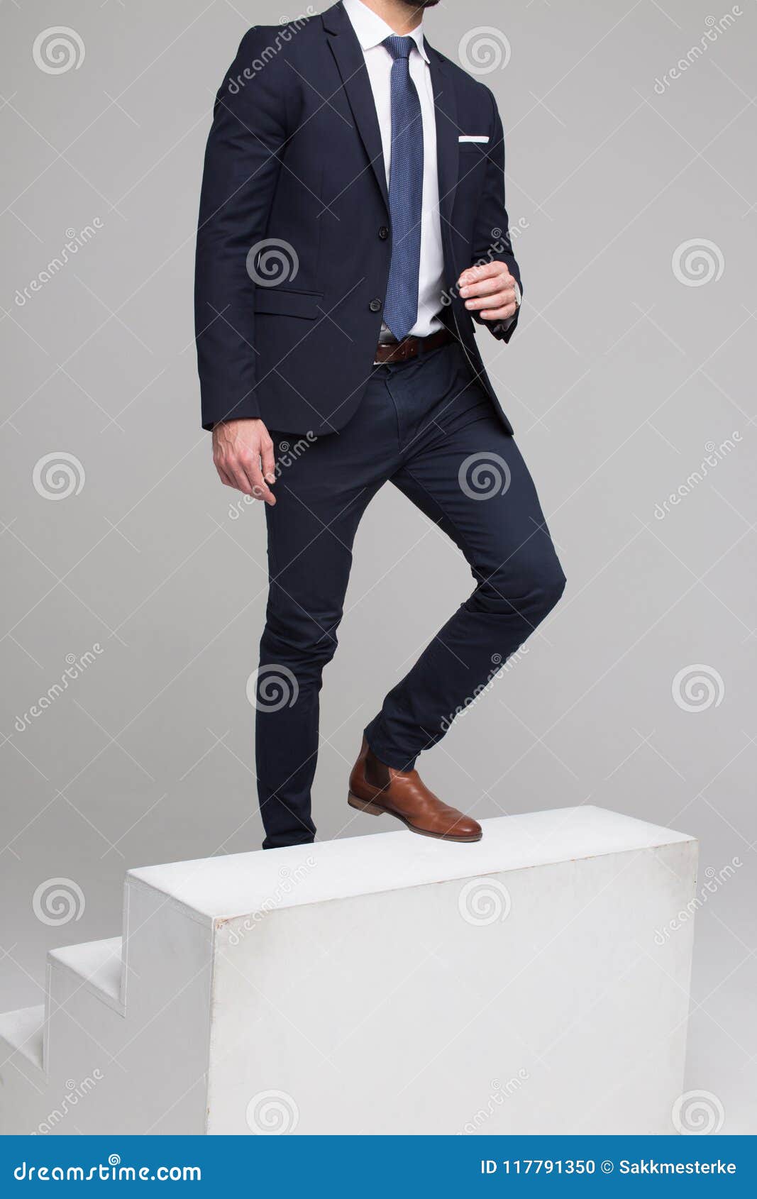 Businessman Body Step Up on Stairs Stock Photo - Image of person ...
