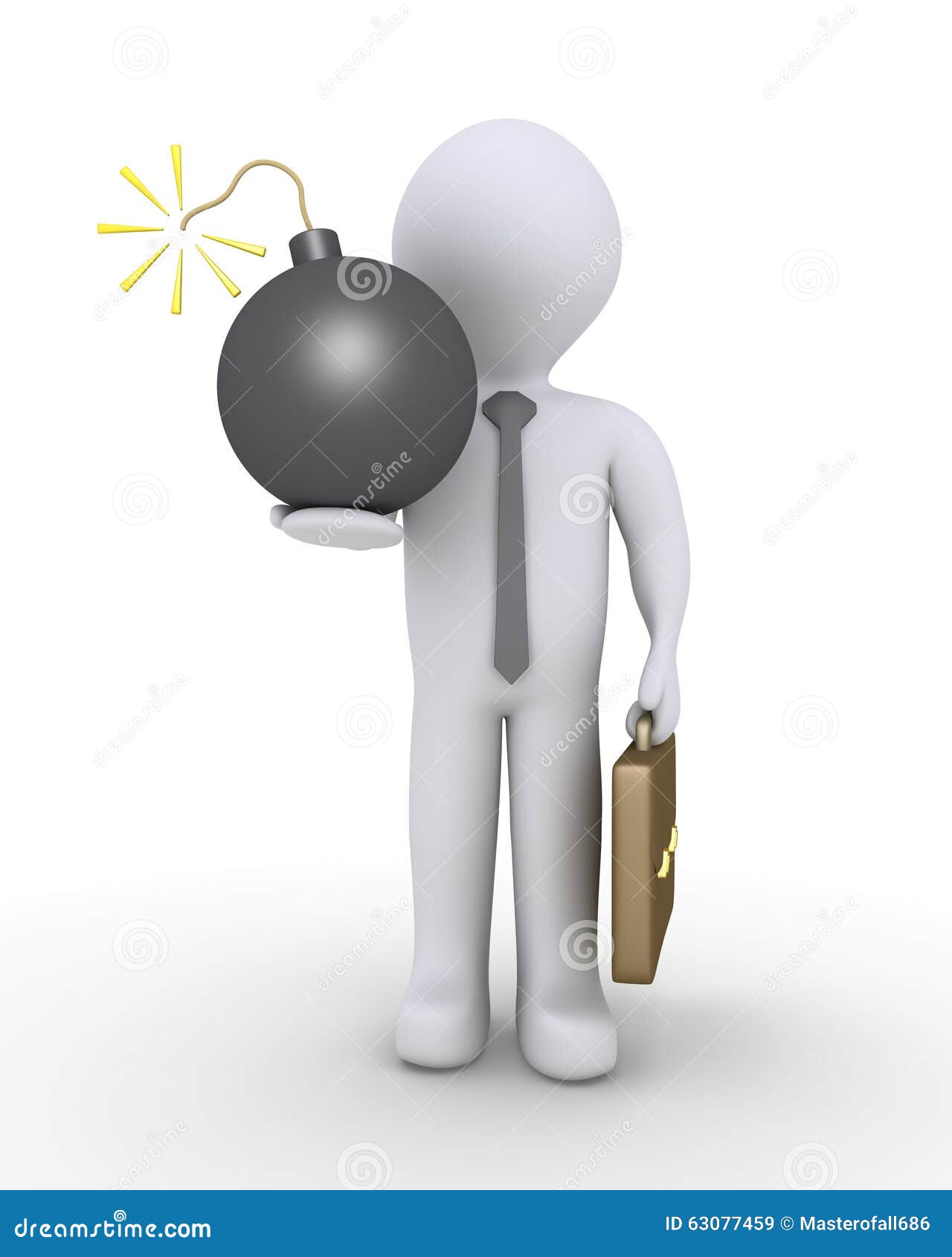 Businessman and bomb stock illustration. Illustration of explode - 63077459