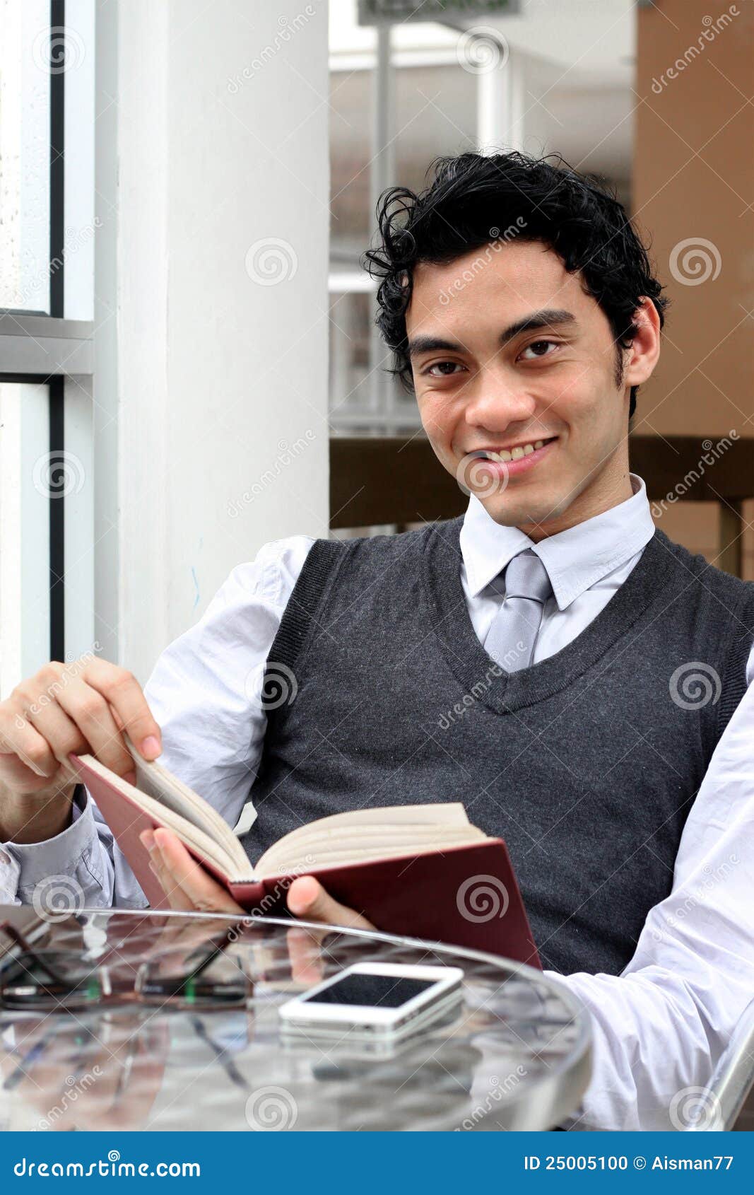 Businessman with a book stock photo. Image of arab, happiness - 25005100