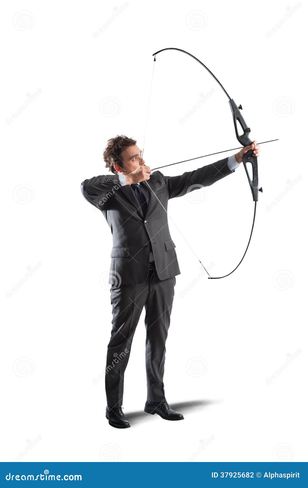Businessman with Bow and Arrow Stock Photo - Image of person, city ...