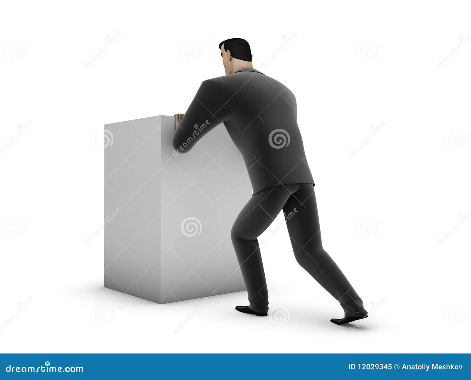 Businessman and Box stock illustration. Illustration of thinking - 12029345