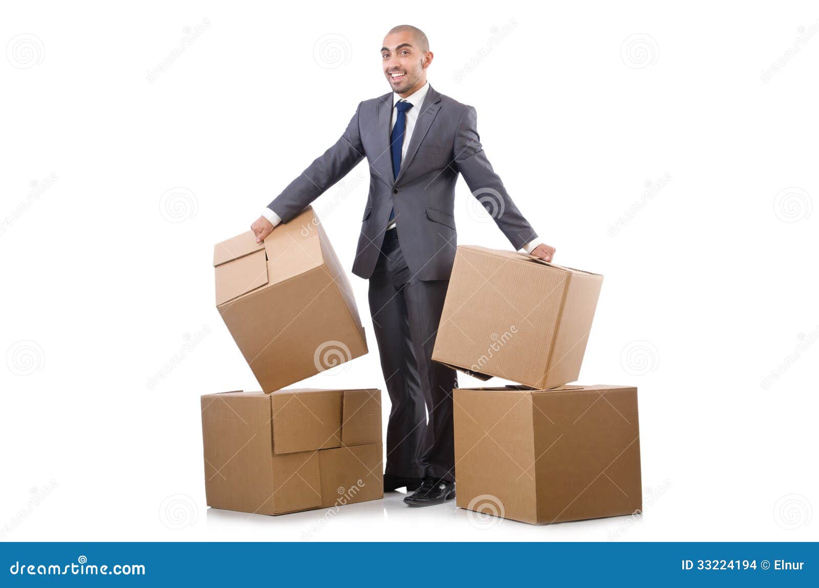 Businessman with box stock photo. Image of carrying, holding - 33224194