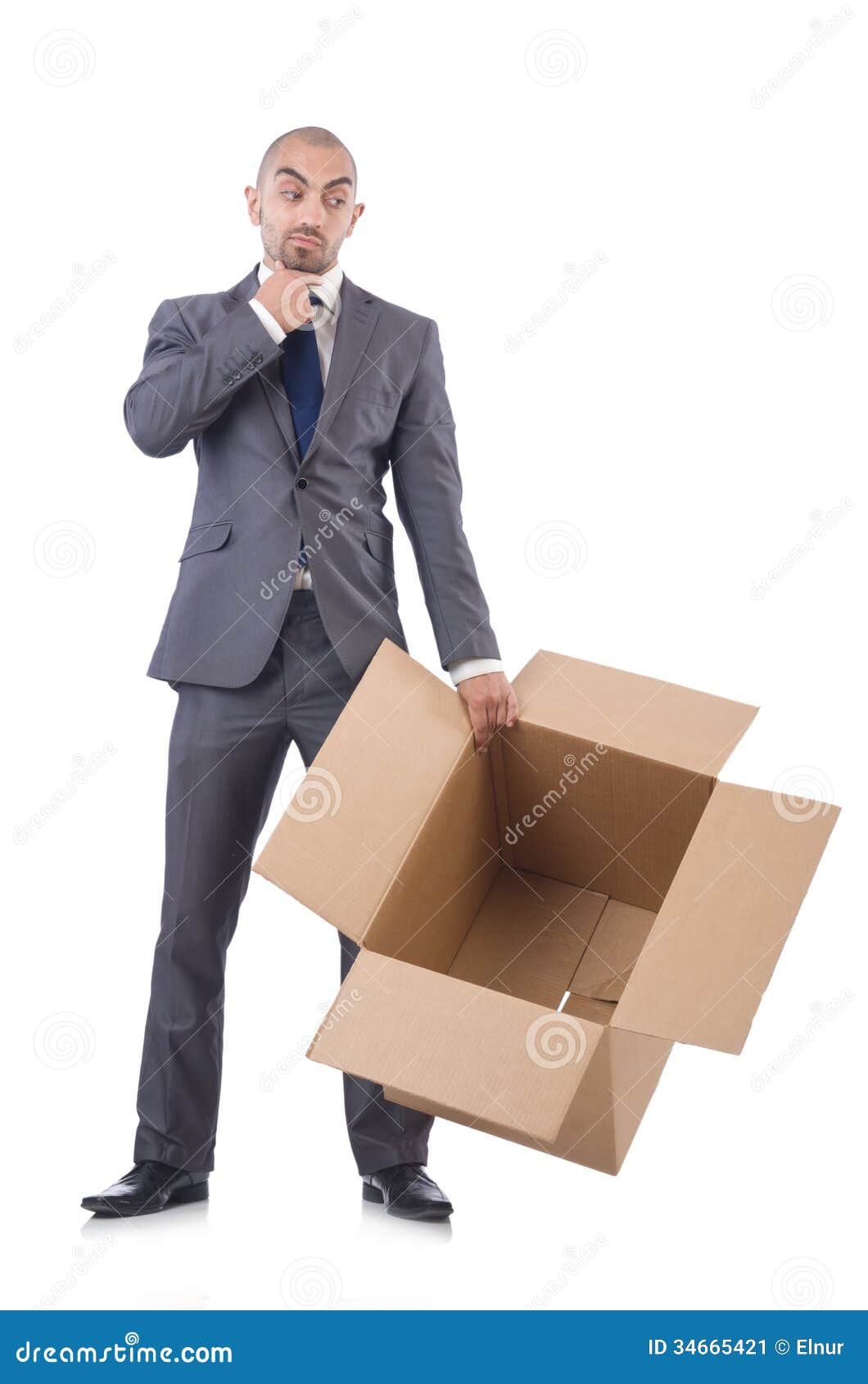 Businessman with box stock image. Image of shipping, boxes - 34665421