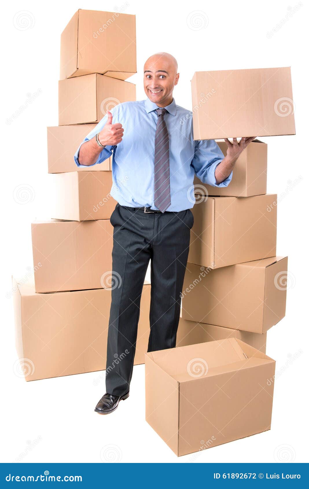 Businessman with boxes stock photo. Image of freight - 61892672