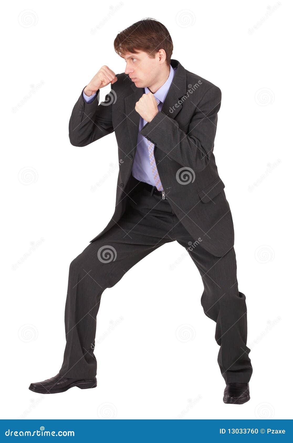 Businessman in Boxing Fighting Stance Stock Photo - Image of adult ...