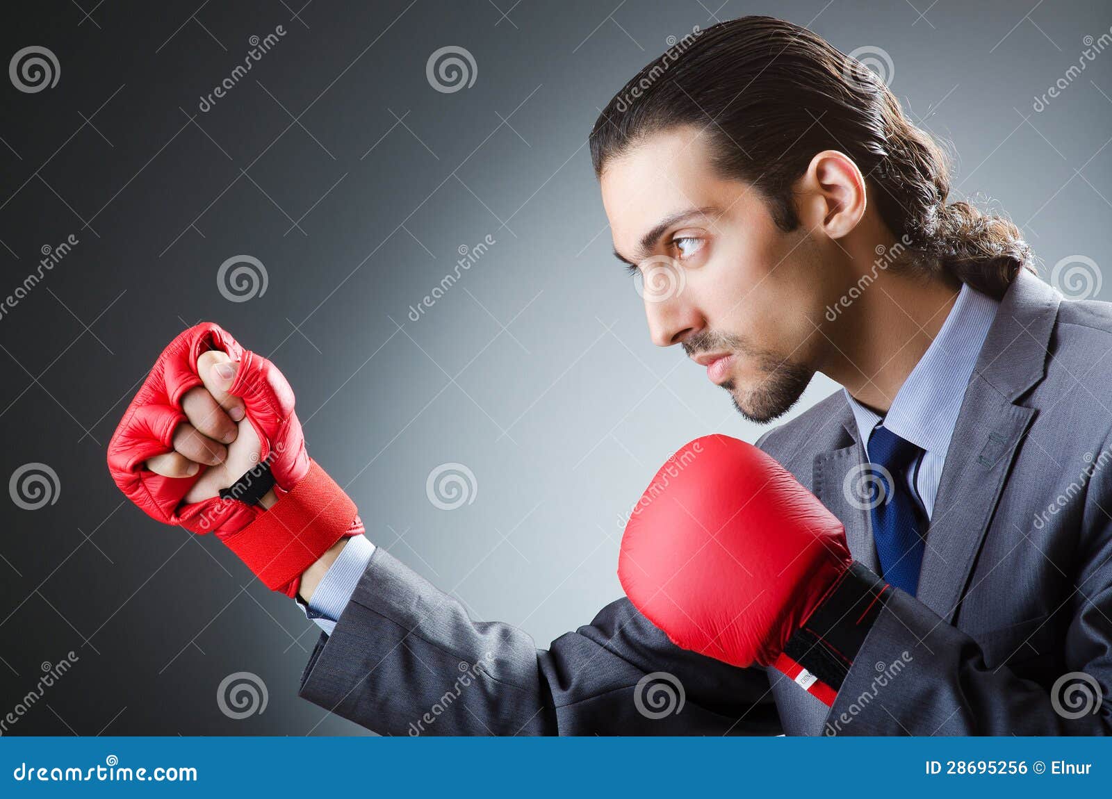 Businessman with Boxing Gloves Stock Photo - Image of business ...