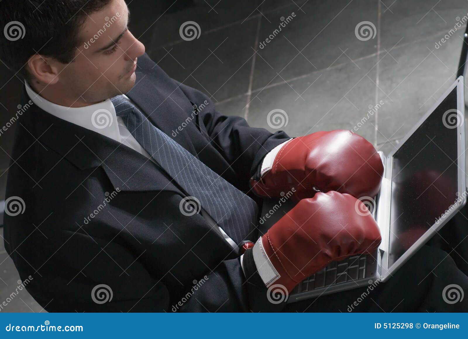 Businessman with Boxing Gloves - Horizontal Stock Photo - Image of ...