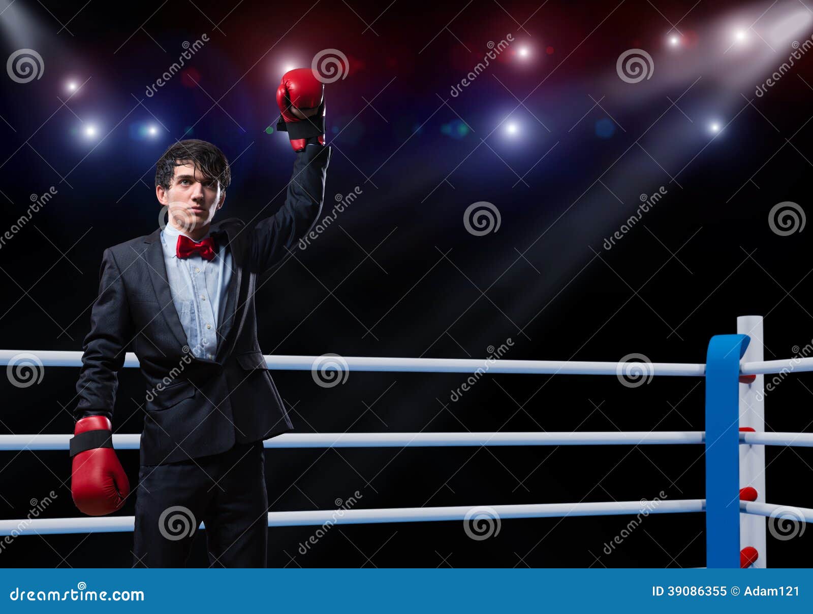 Businessman with Boxing Gloves in the Ring Stock Image - Image of ...