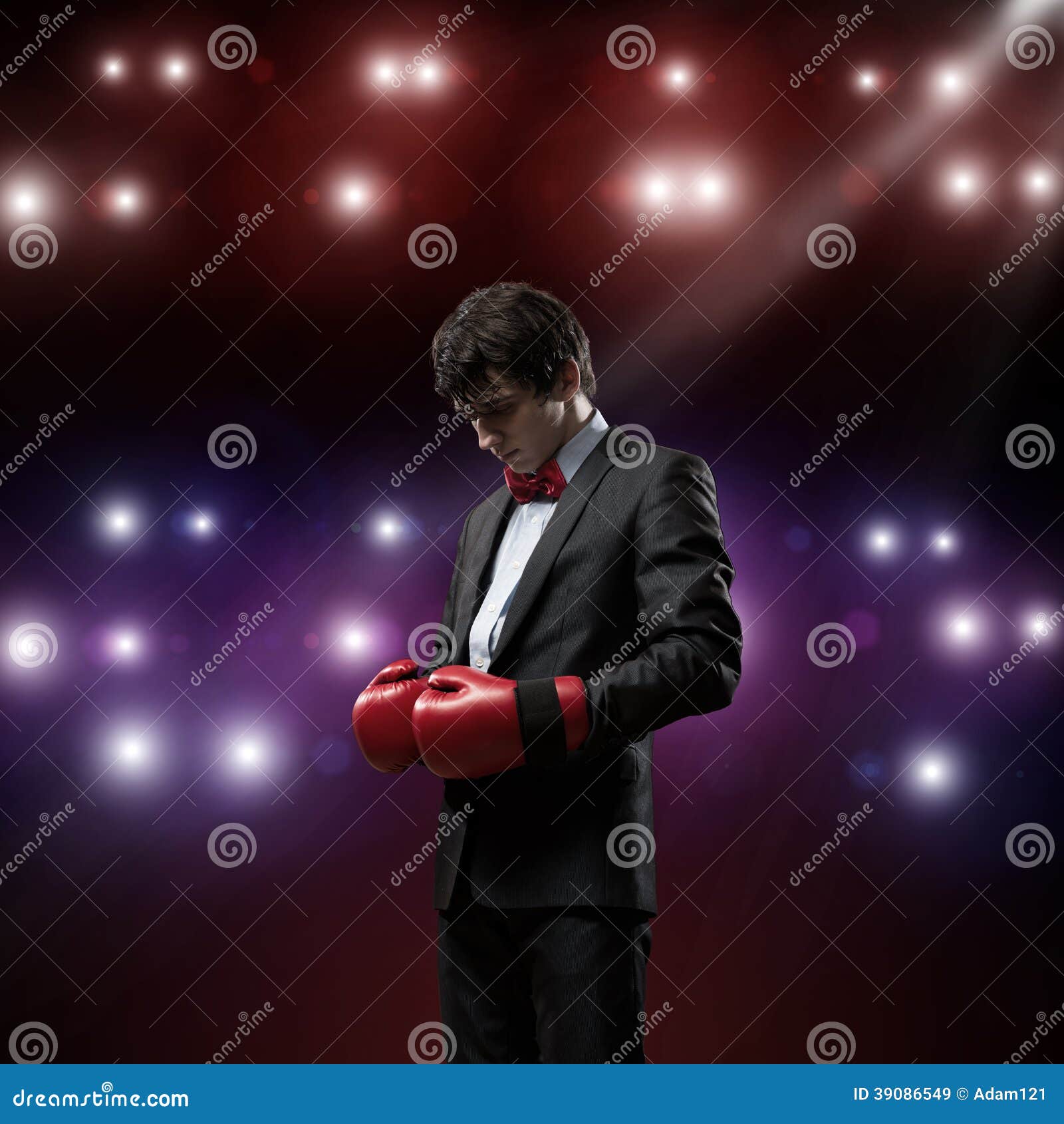 Businessman with Boxing Gloves in the Ring Stock Image - Image of male ...