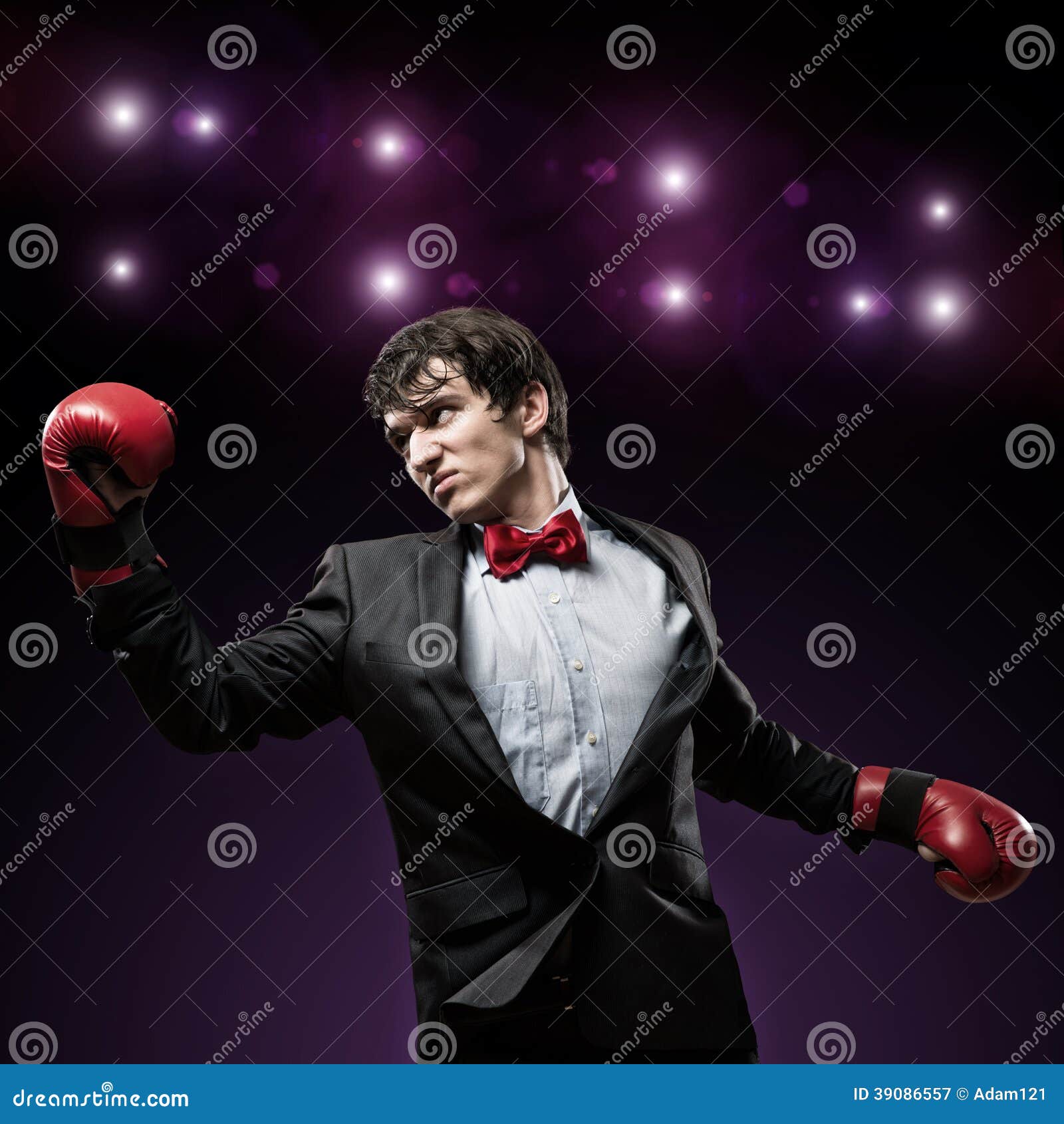 Businessman with Boxing Gloves in the Ring Stock Image - Image of ...