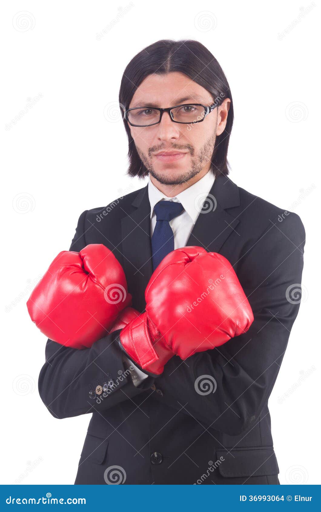 Businessman with Boxing Gloves Stock Photo - Image of boxer ...