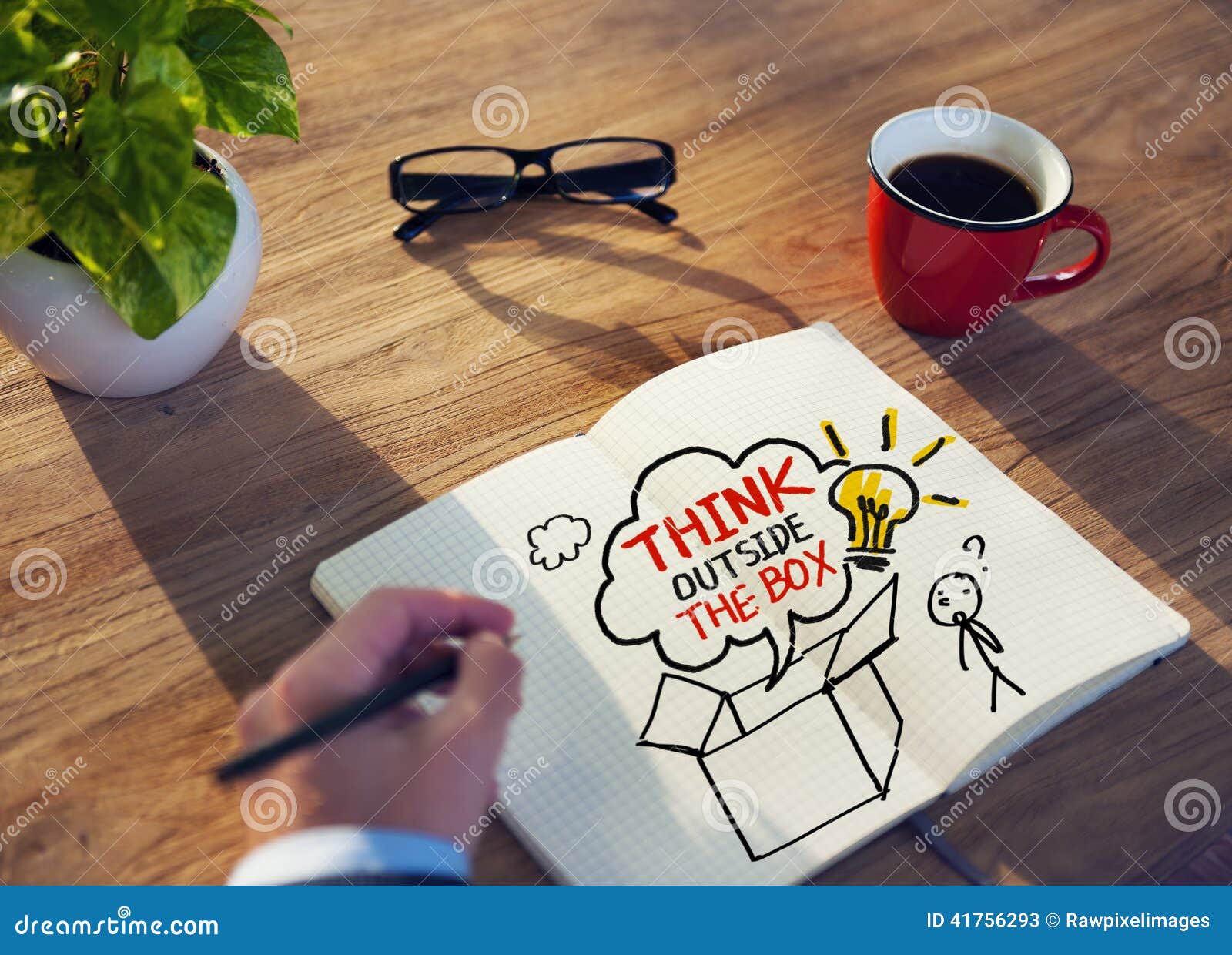 Businessman Brainstorming about Creative Thinking Stock Image - Image ...