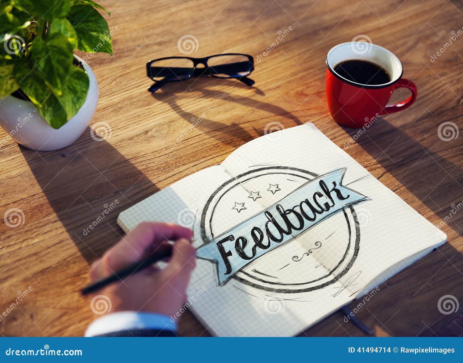 Businessman Brainstorming about Feedback Concept Stock Photo - Image of ...