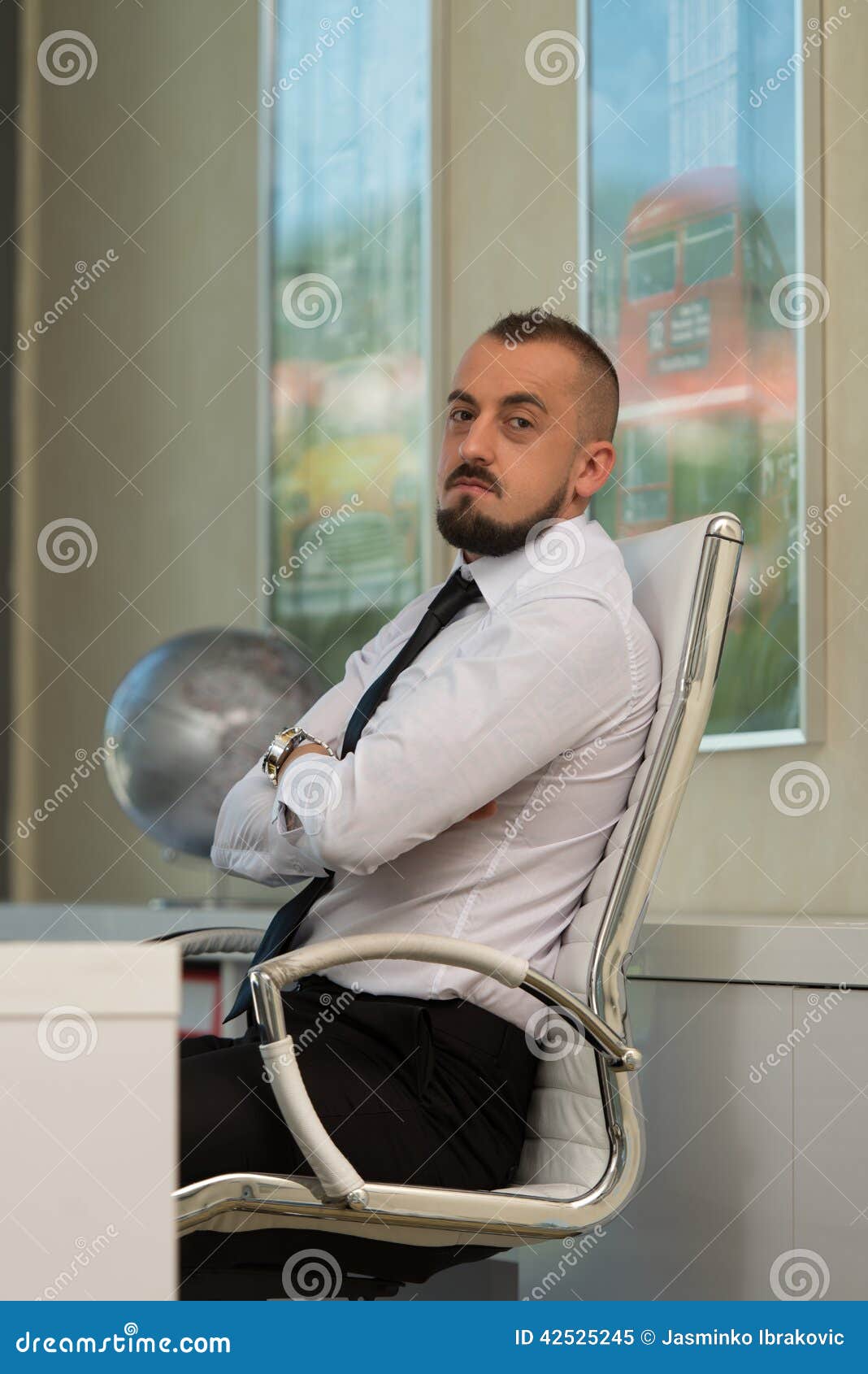 Businessman on a Break with His Computer Stock Image - Image of male ...