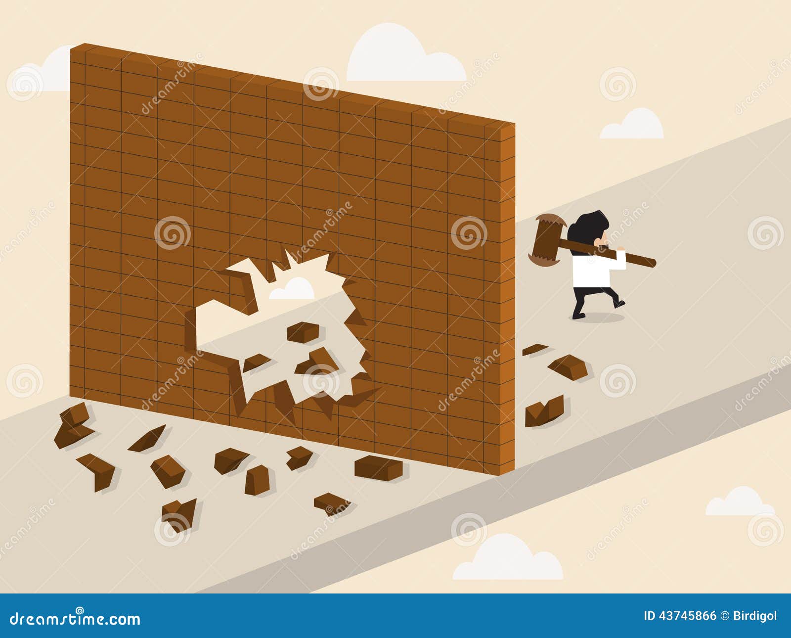 Sledgehammer Large Metal Head Cartoon Vector | CartoonDealer.com #105416103