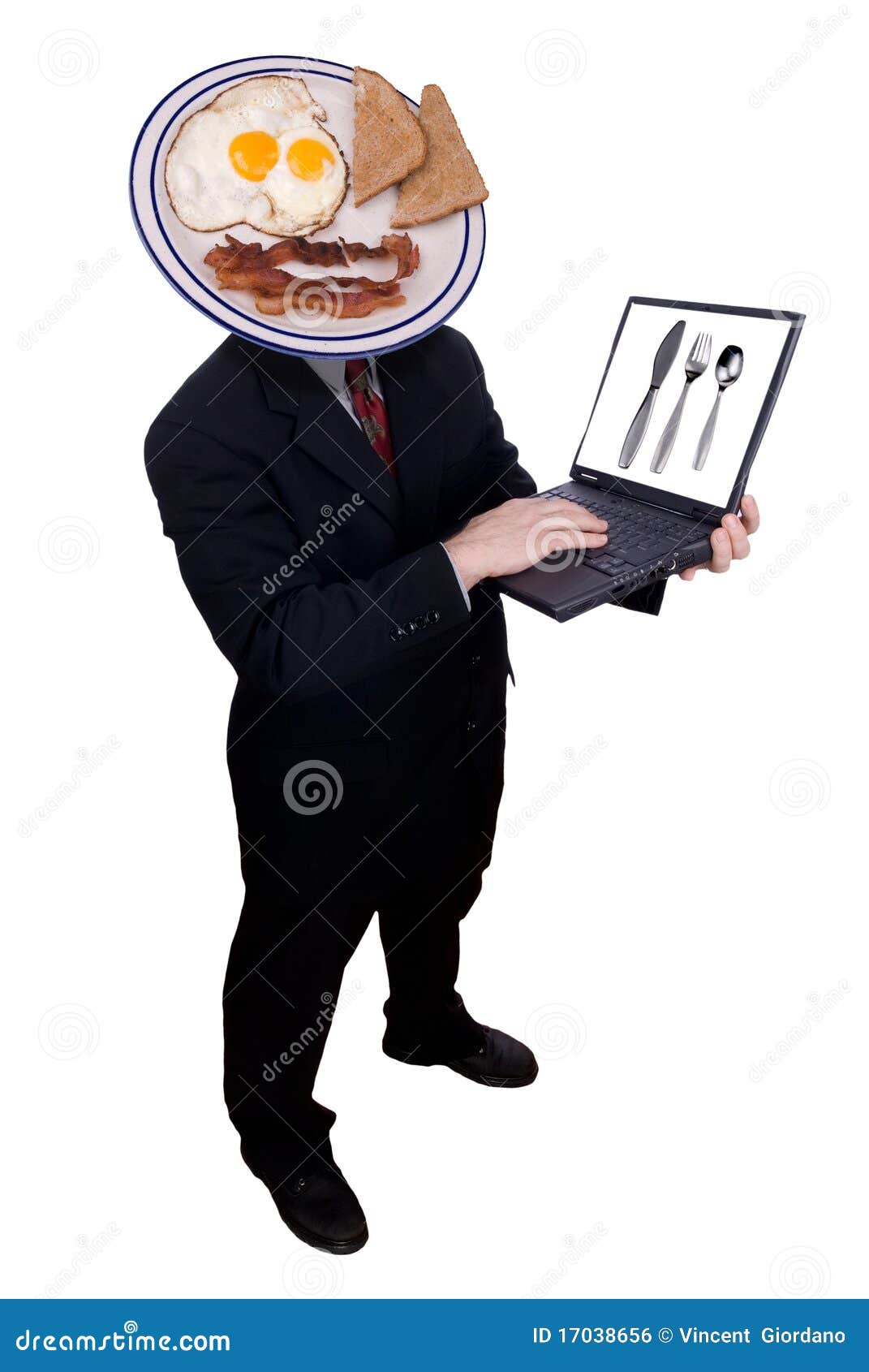Businessman with Breakfast Head Stock Photo - Image of eggs ...