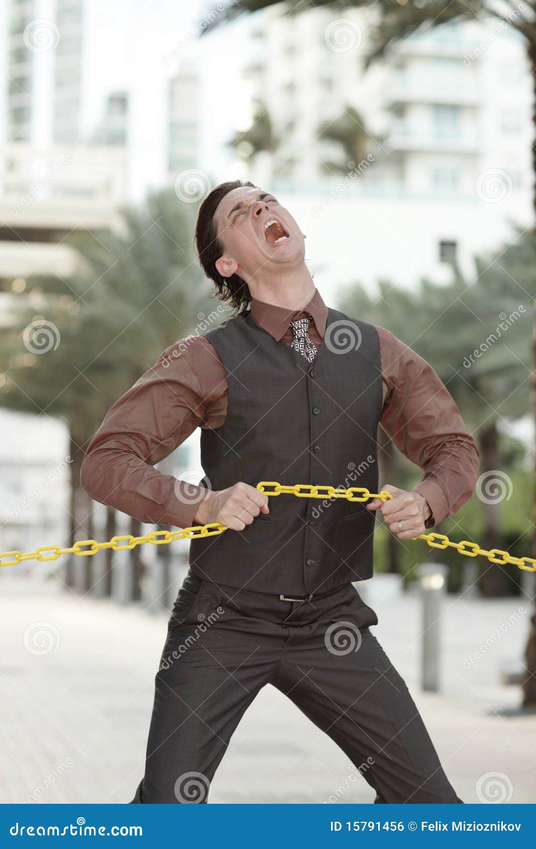 Businessman Breaking the Chain Stock Photo - Image of vertical, modern ...
