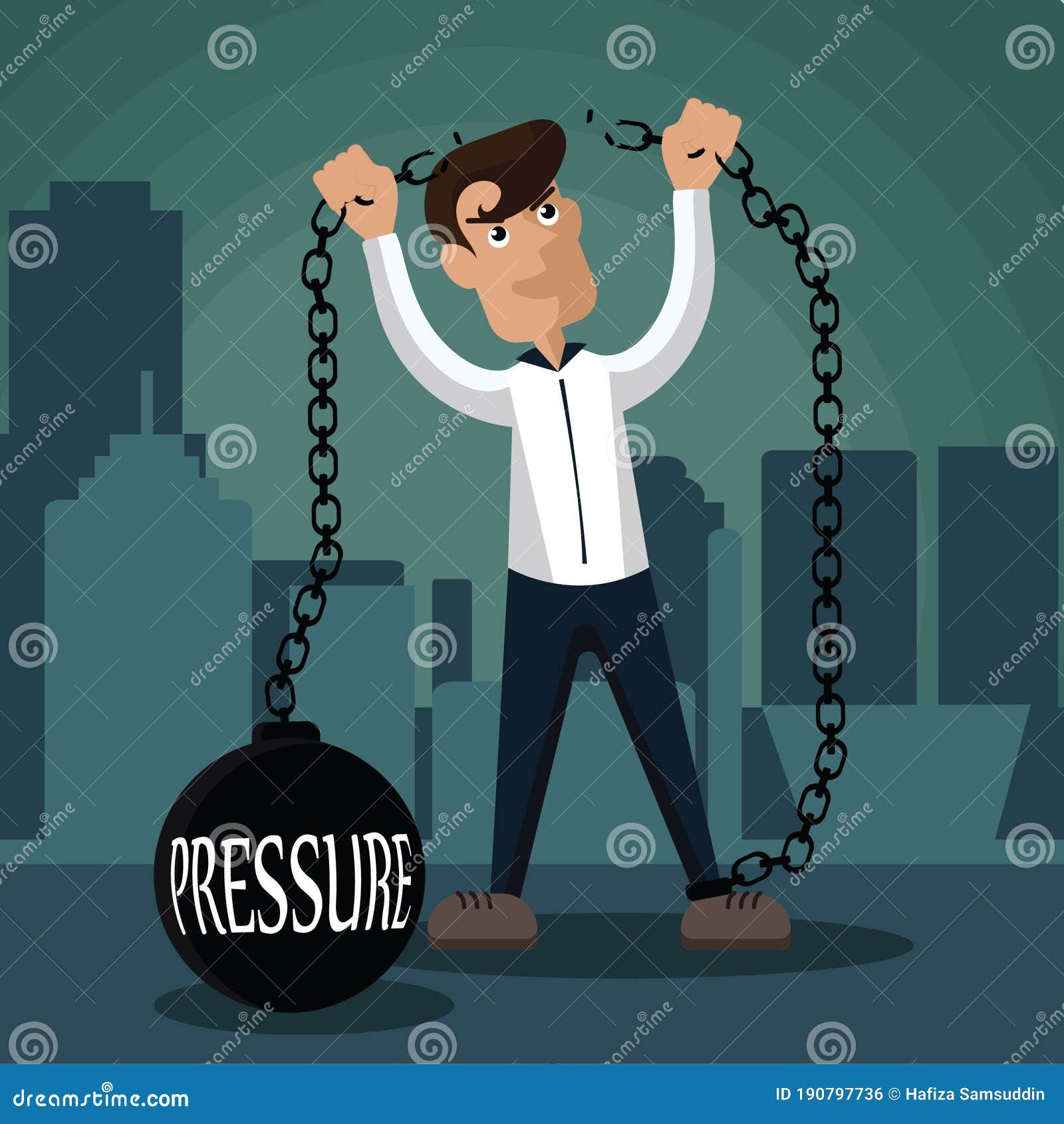 Pressures And Human Mind - Pictured As Word Pressures Inside A Head To ...