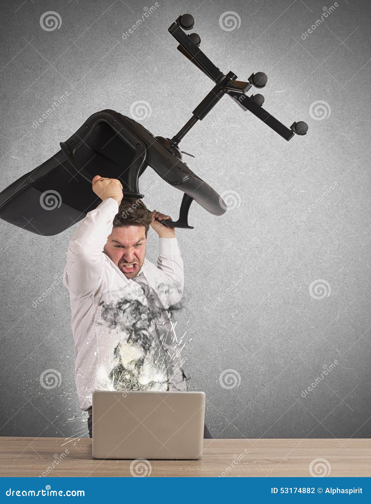 Businessman Breaks Breakdown Pc Stock Photo - Image of agression ...