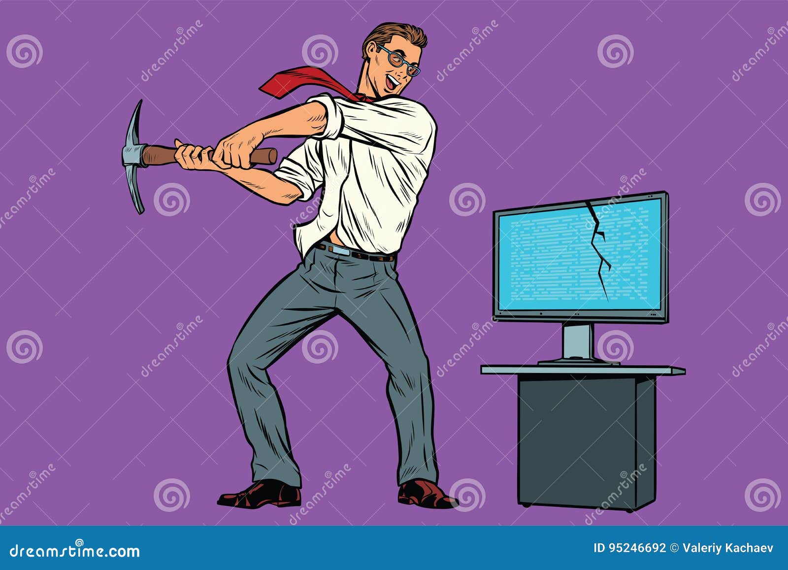 Businessman Breaks The Pinata Cartoon Vector | CartoonDealer.com #77001984