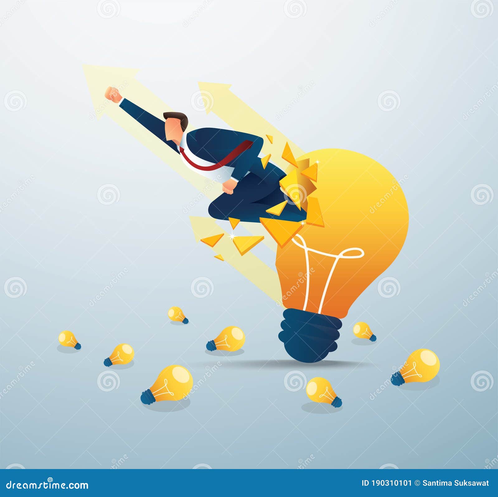 Businessman Breakthrough. Concept Business Activity Vector Illustration ...