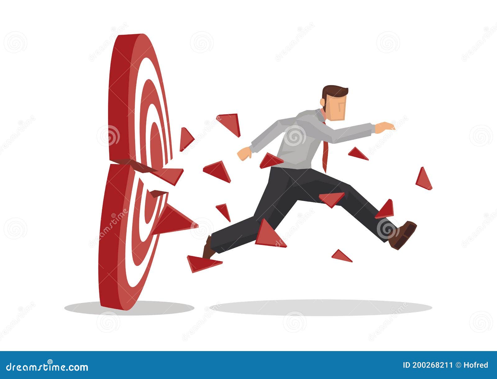 Breakthrough To Goal And Business Challenge Concept. Website Landing ...