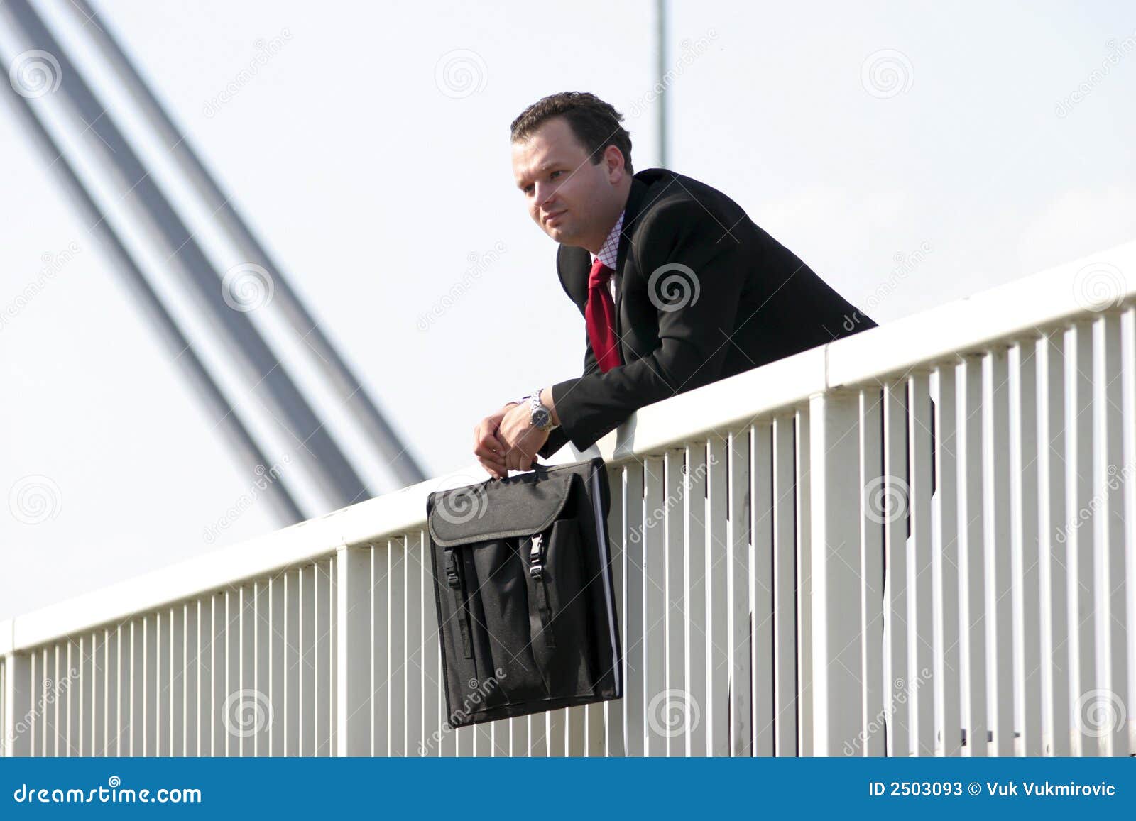 Businessman on bridge stock image. Image of occupation - 2503093