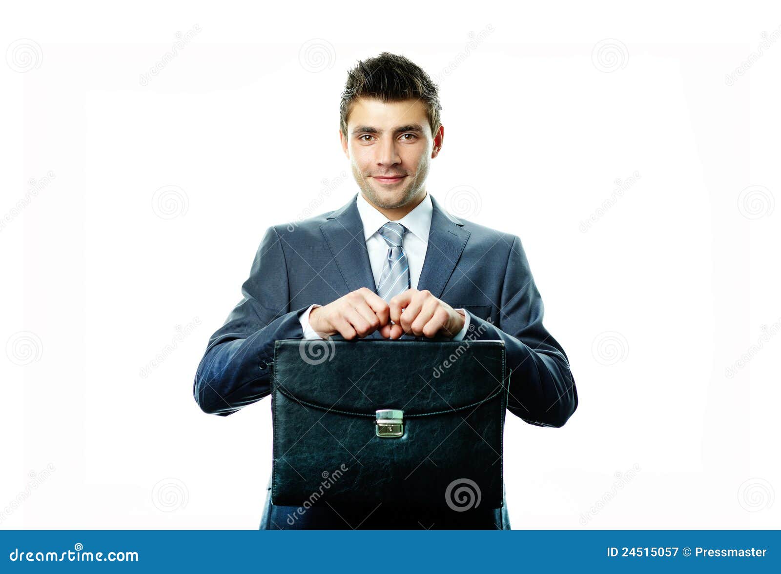 Businessman with briefcase stock image. Image of happy - 24515057