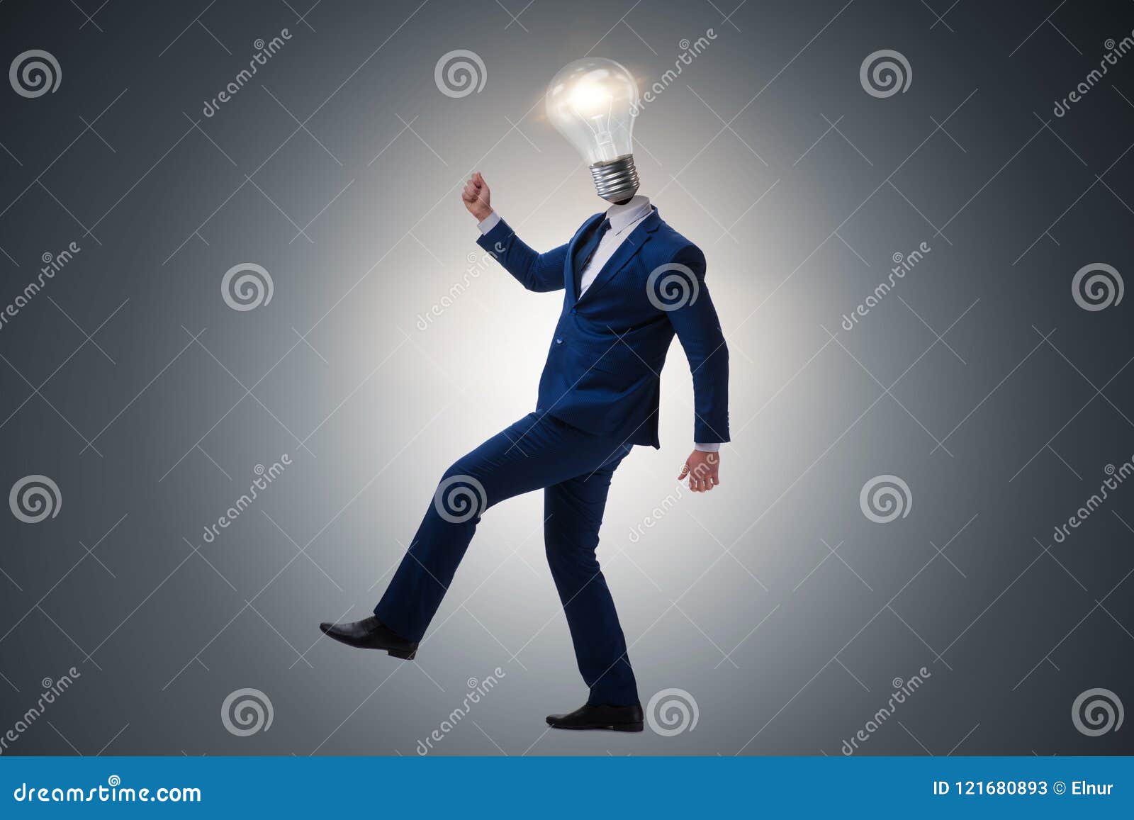 The Businessman in Bright Idea Concept with Lightbulb Head Stock Image ...