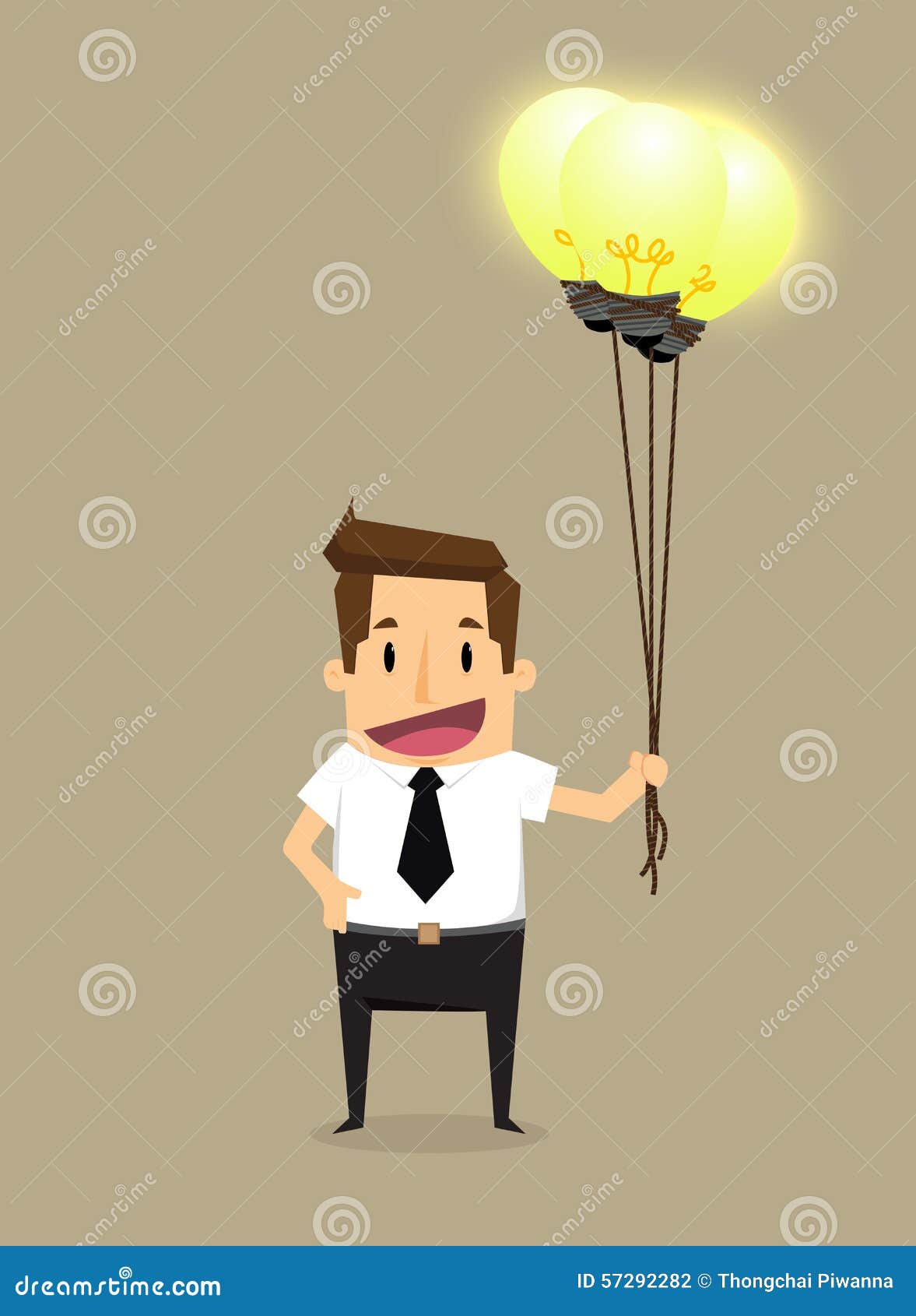 Businessman bright idea stock vector. Illustration of focus - 57292282