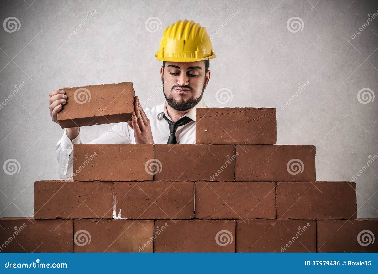 Businessman Building a Wall Stock Photo - Image of mason, stetch: 37979436