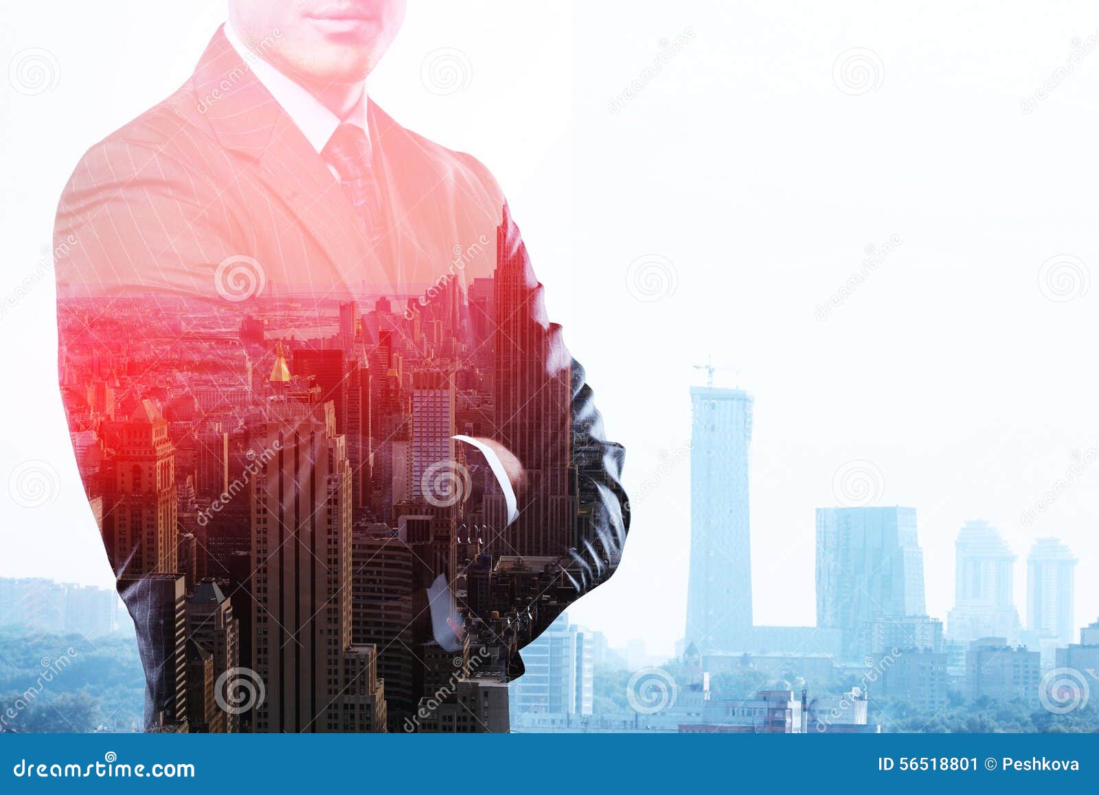 Businessman and buildings stock image. Image of highrise - 56518801