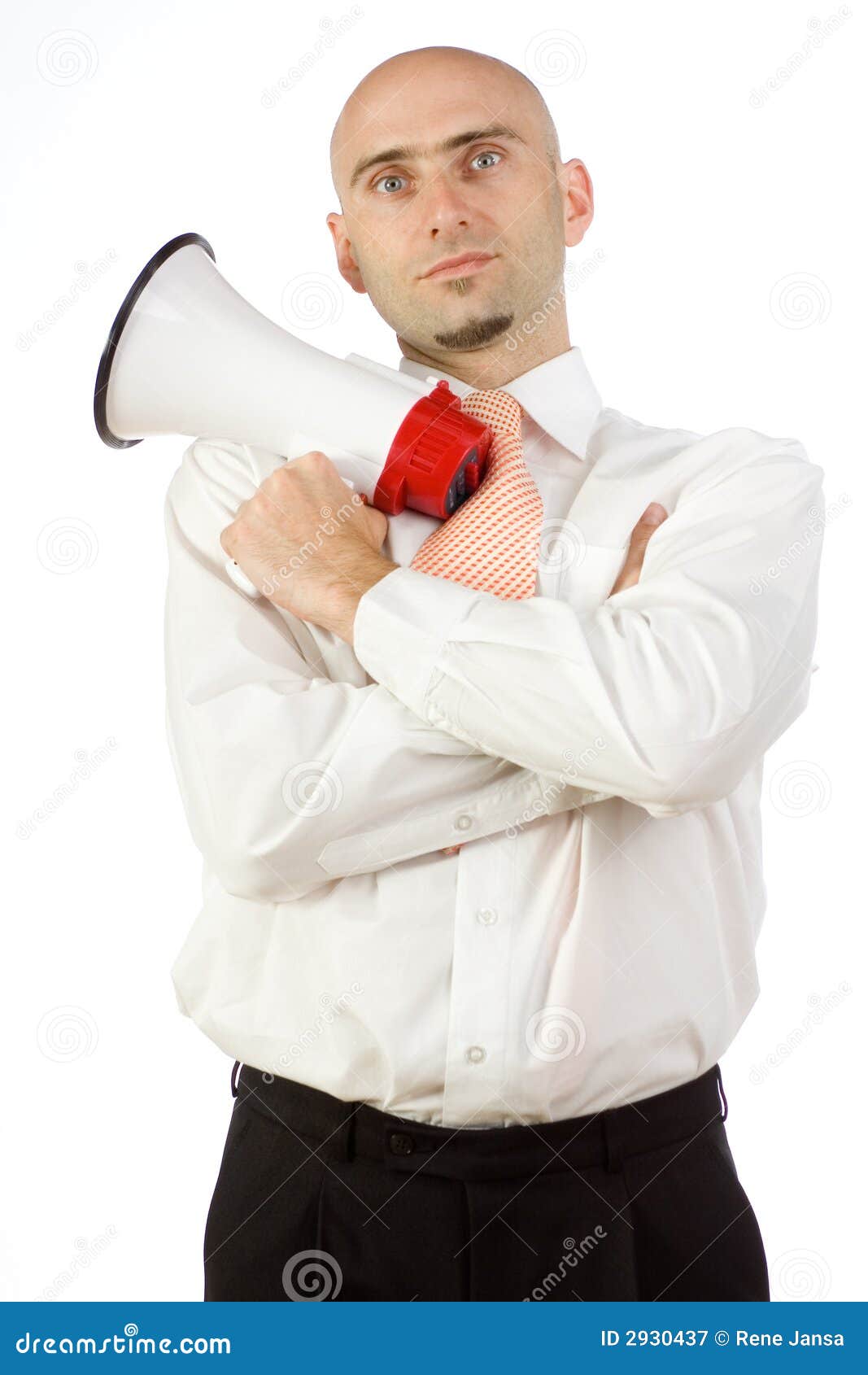 Businessman with bullhorn stock image. Image of businessman - 2930437