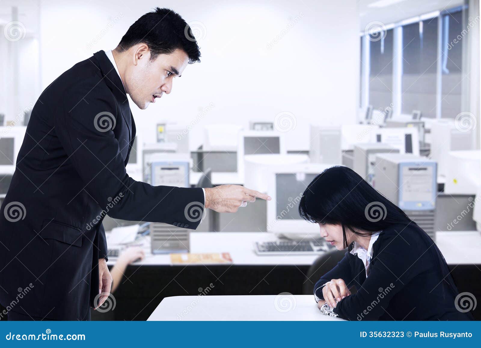 Businessman is Bullying His Subordinate Stock Image - Image of ...