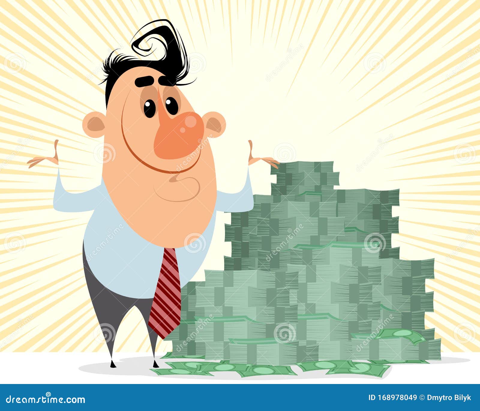 Businessman with Bunch of Money Stock Vector - Illustration of business ...