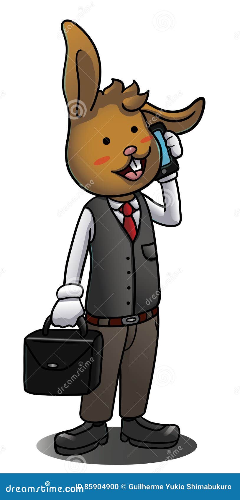 Businessman Bunny Talking on the Smartphone Stock Vector - Illustration ...