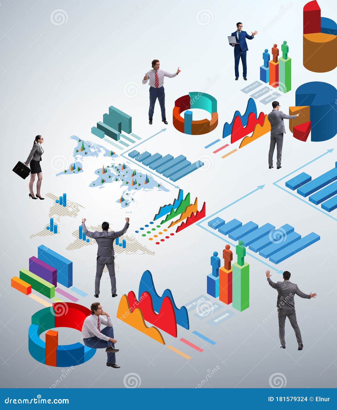 Businessman in Business Analytics Infographics Concept Stock Photo ...