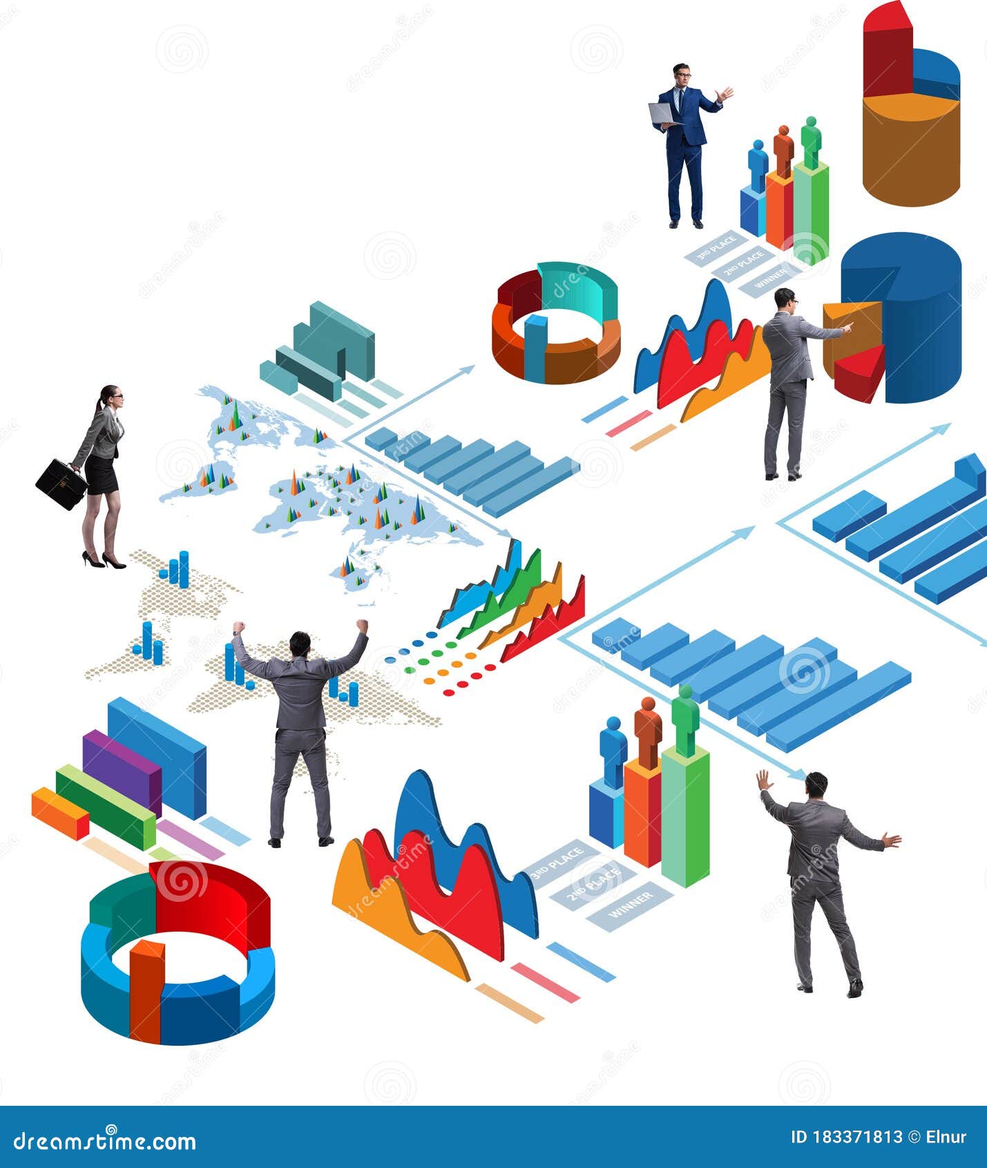 Businessman in Business Analytics Infographics Concept Stock Image ...