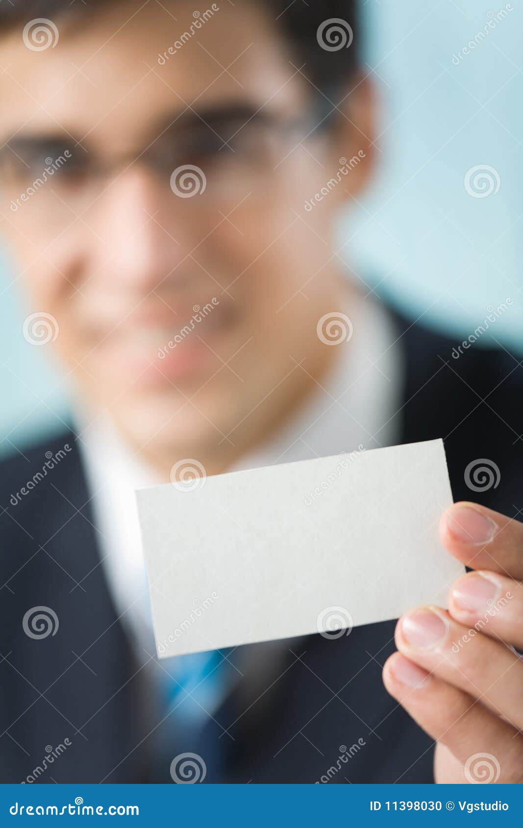 Businessman with Business Card Stock Photo - Image of contract, copy ...