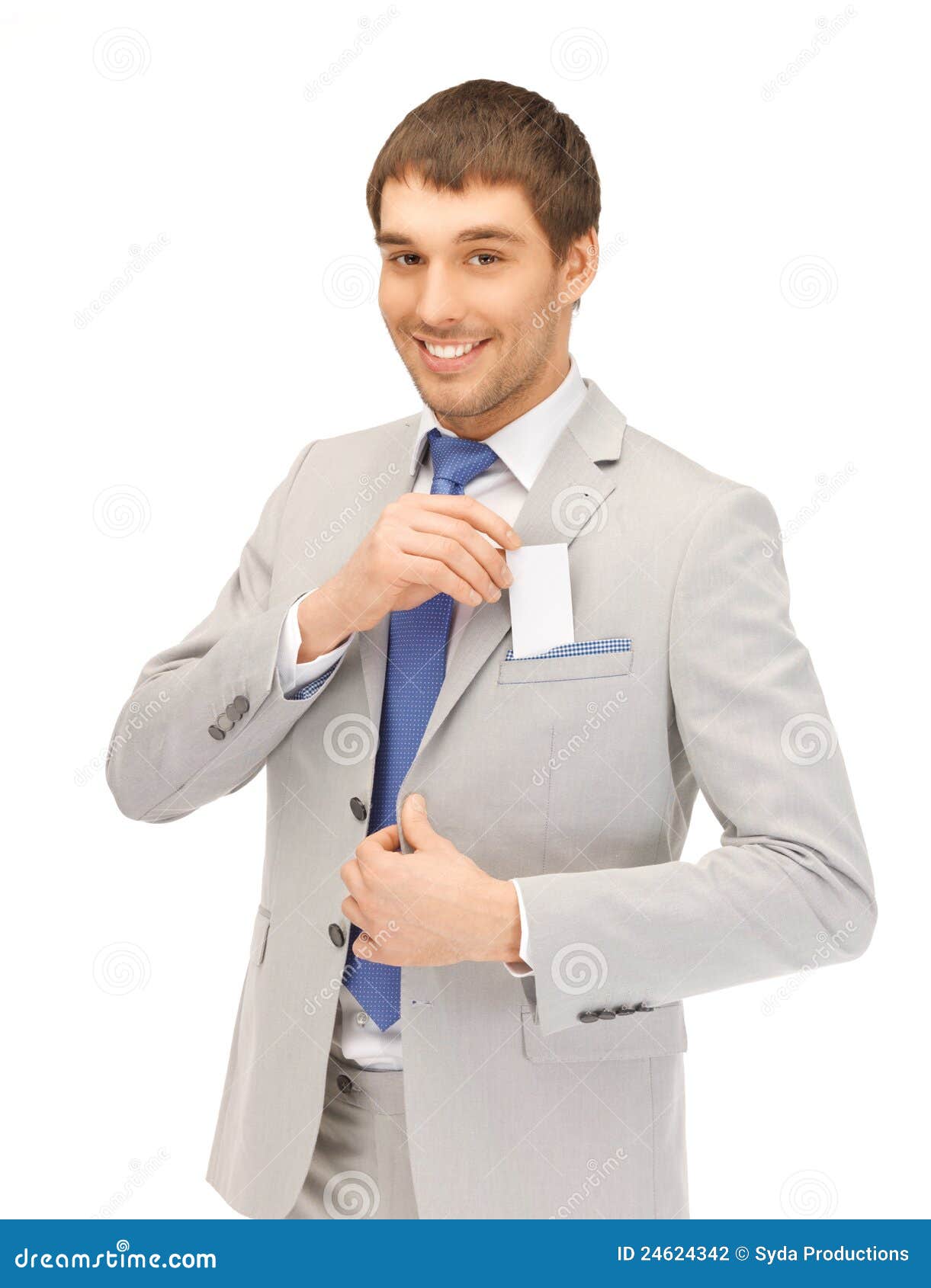 Businessman with Business Card Stock Photo - Image of confident ...
