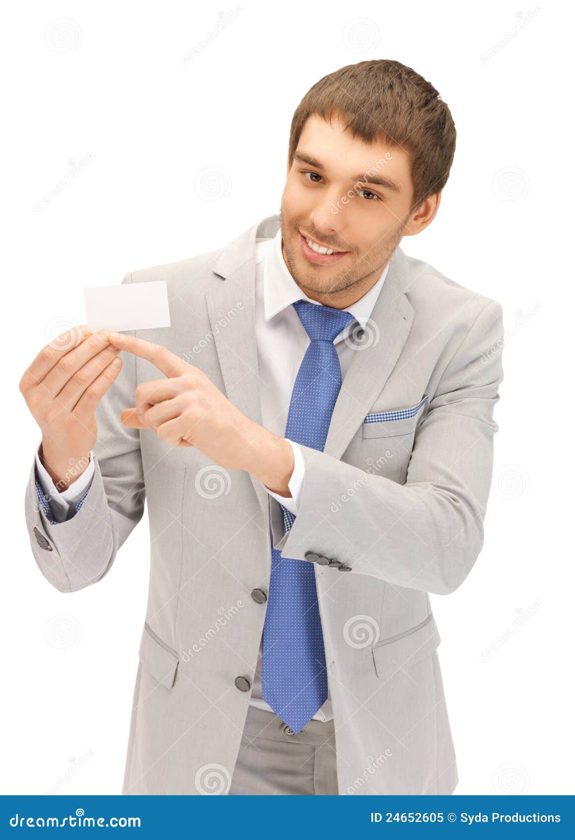 Businessman with Business Card Stock Image - Image of information ...