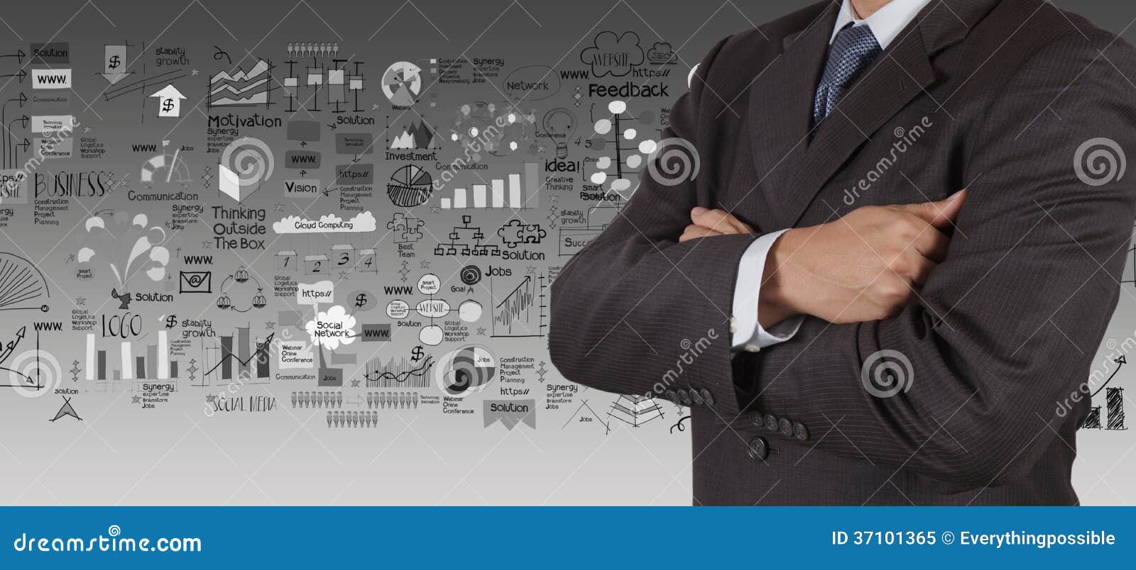 Businessman and Business Strategy Background Stock Image - Image of ...