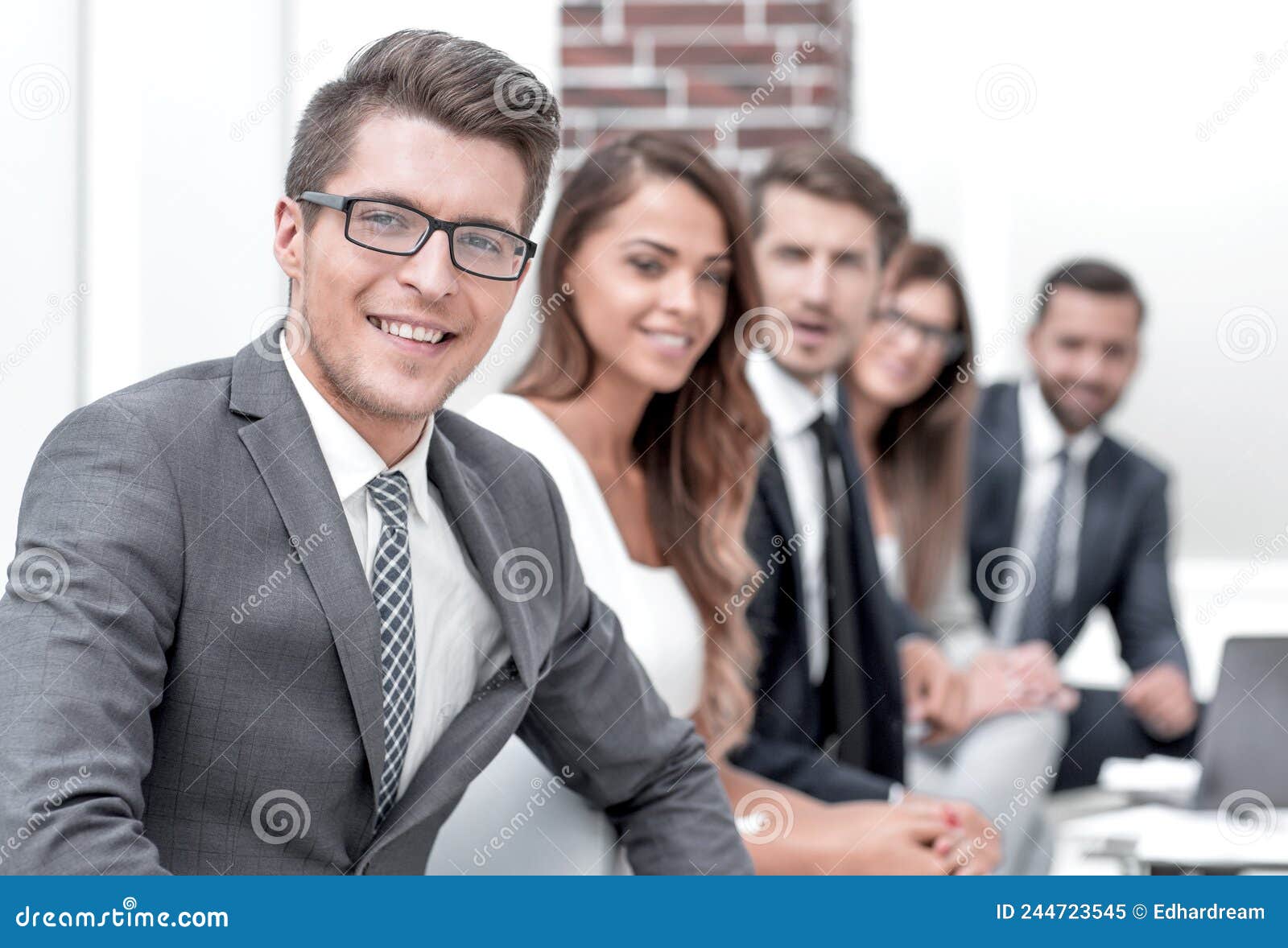 Businessman and Business Team in the Workplace. Stock Image - Image of ...