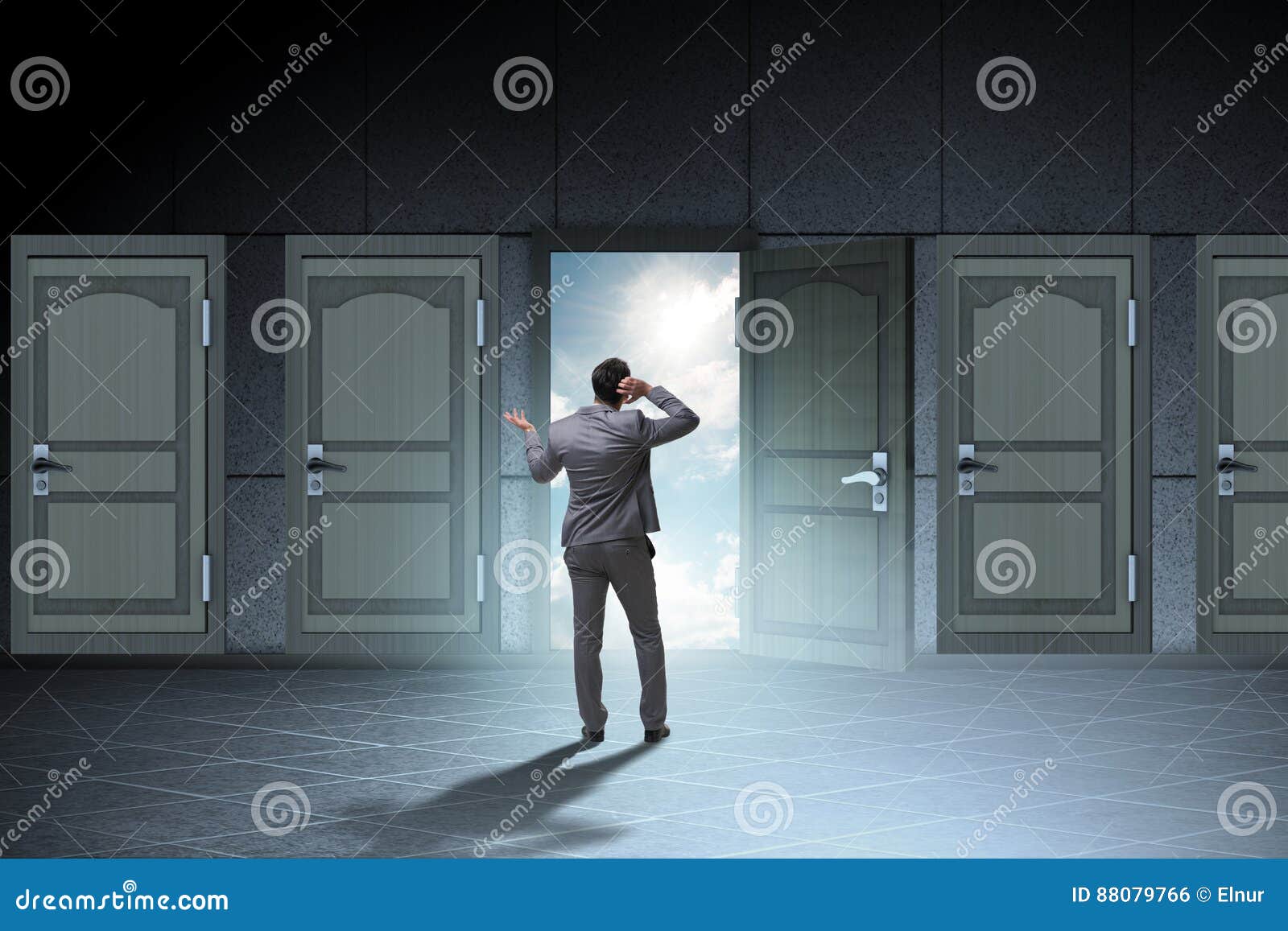 The Businessman in Business Uncertainty Concept Stock Illustration ...