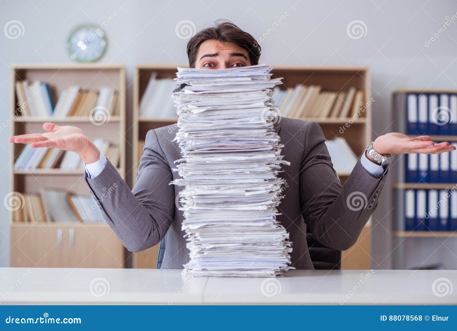 The Businessman Busy with Paperwork in Office Stock Photo - Image of ...