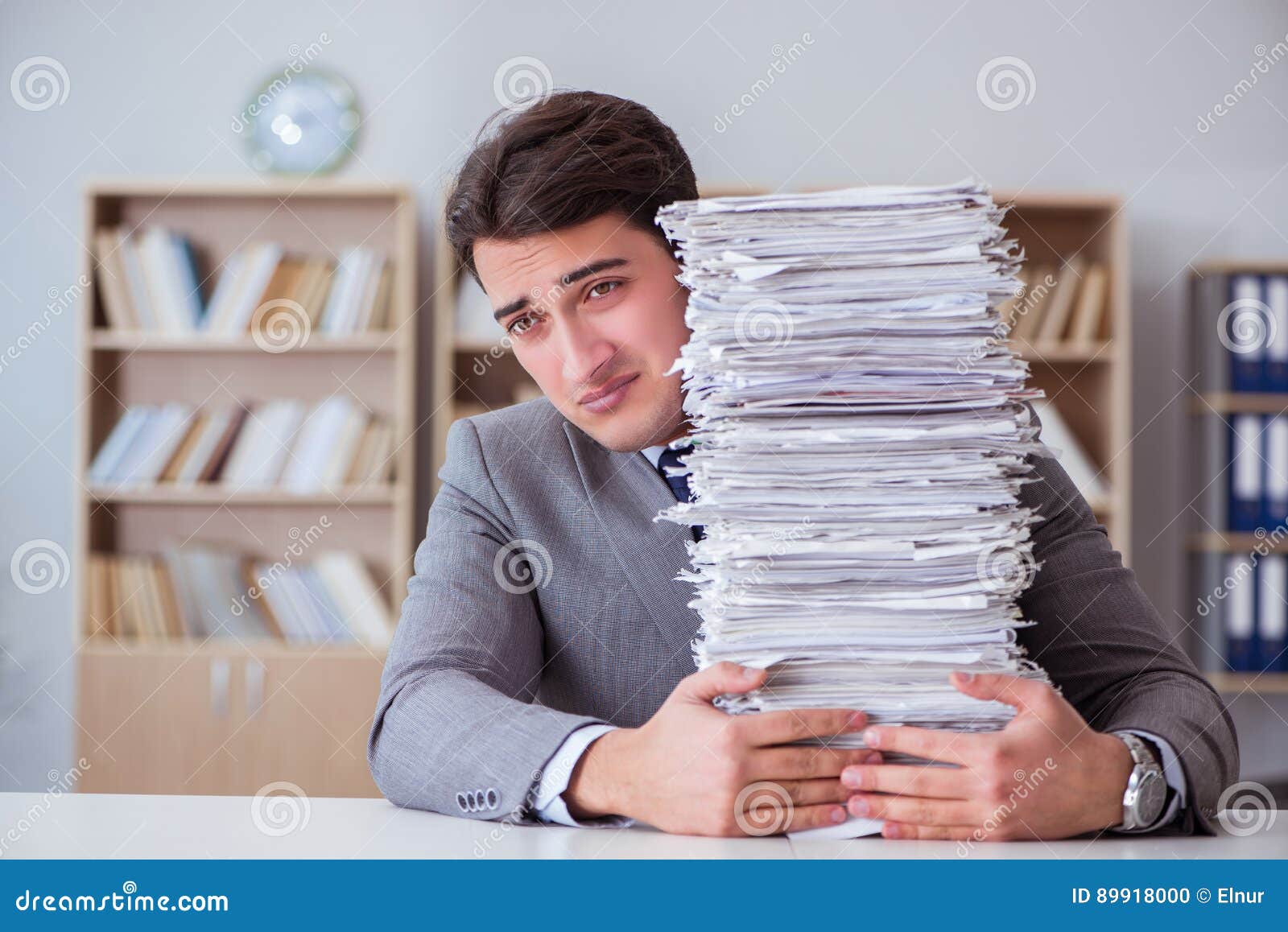 The Businessman Busy with Paperwork in Office Stock Photo - Image of ...