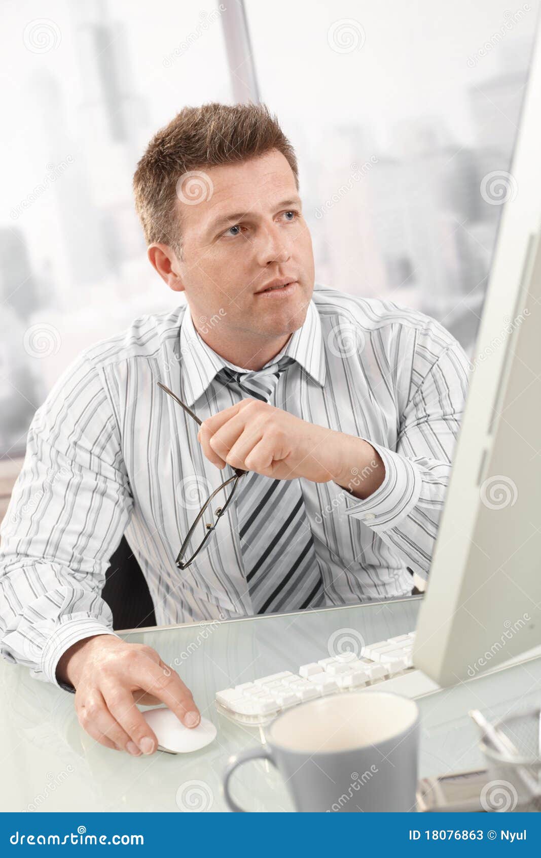 Businessman Busy Working in Office Stock Image - Image of employee ...