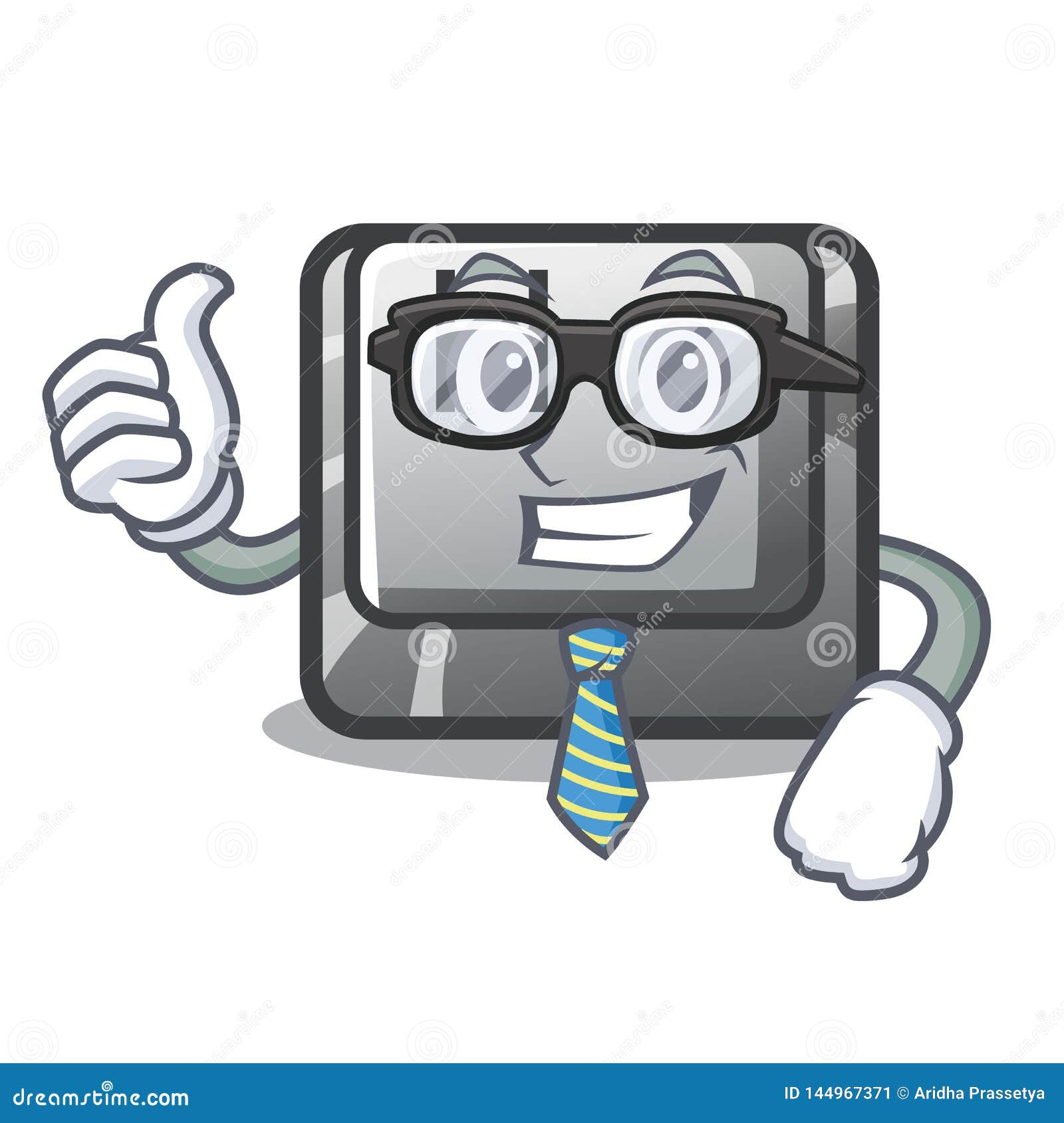 Businessman Button H in the Shape Cartoon Stock Vector - Illustration ...