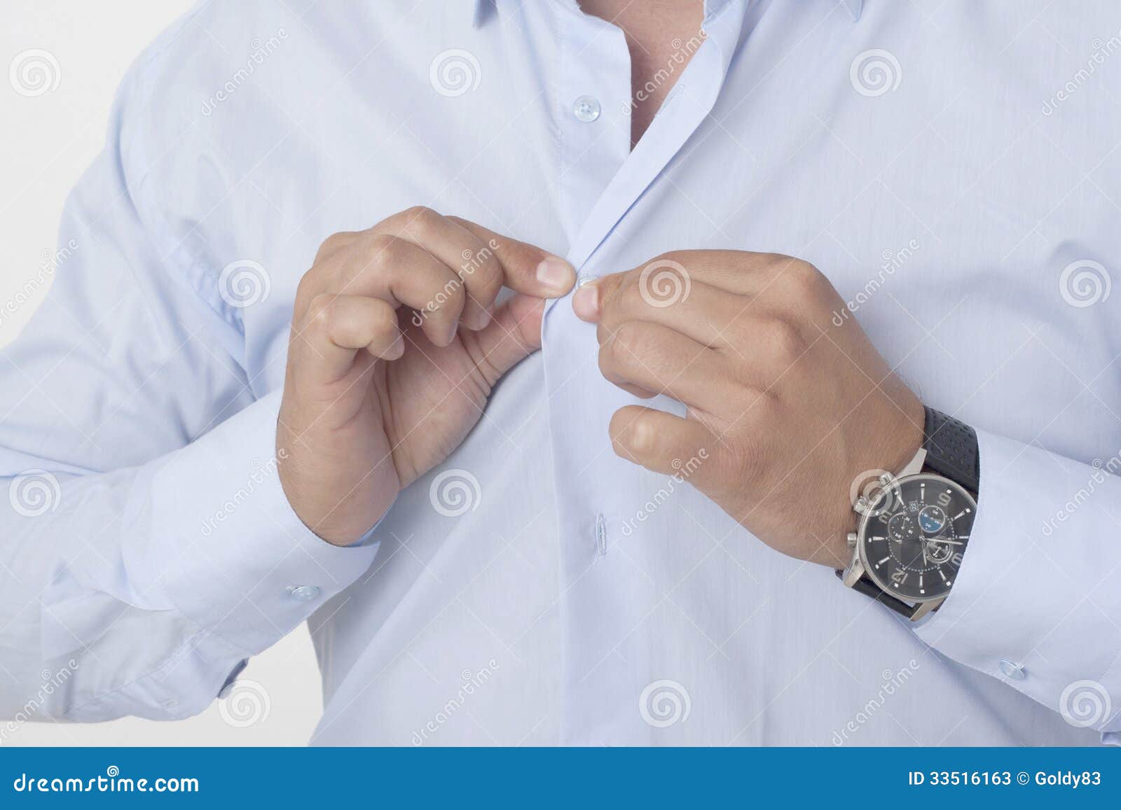 Man Buttoning His Shirt Stock Image | CartoonDealer.com #41636941